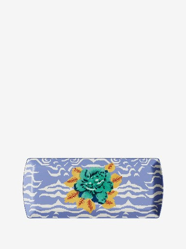 Lisa Corti Rectangular Tray 35X15 Porcelain Indian Tiger Pervinch 35X15 ...