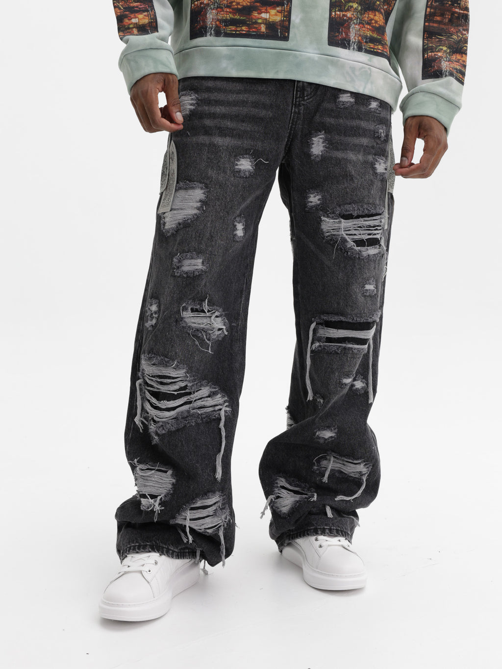 Who Decides War Jeans Side Patch Relaxation Denim Vintage Grey - AL ...