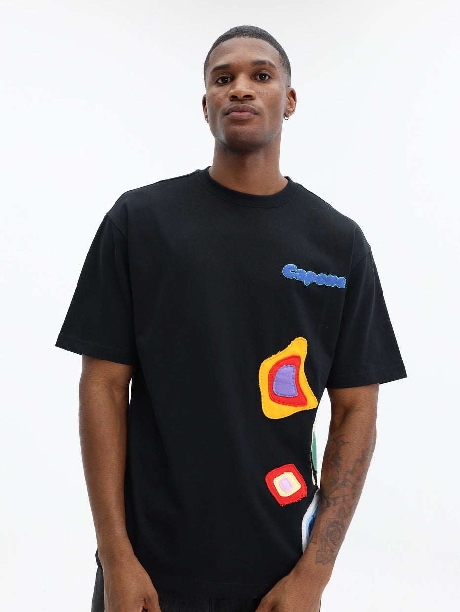 Capone T-Shirt Patches Logo Black-Multi - AL Capone Premium
