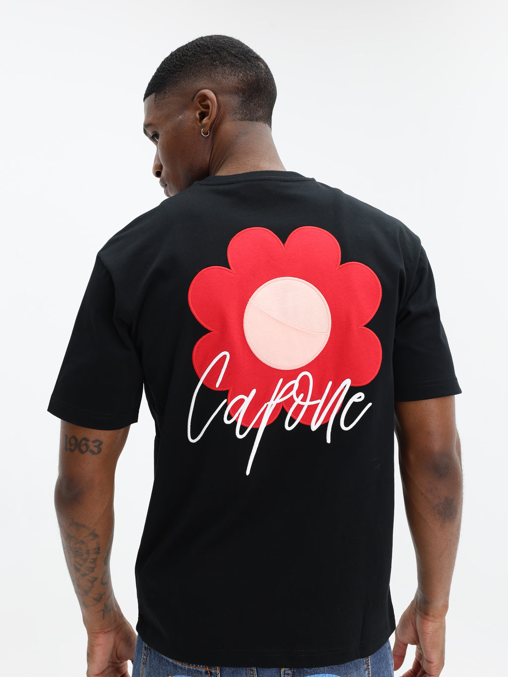 Capone T-Shirt Flower Logo Black - AL Capone Premium