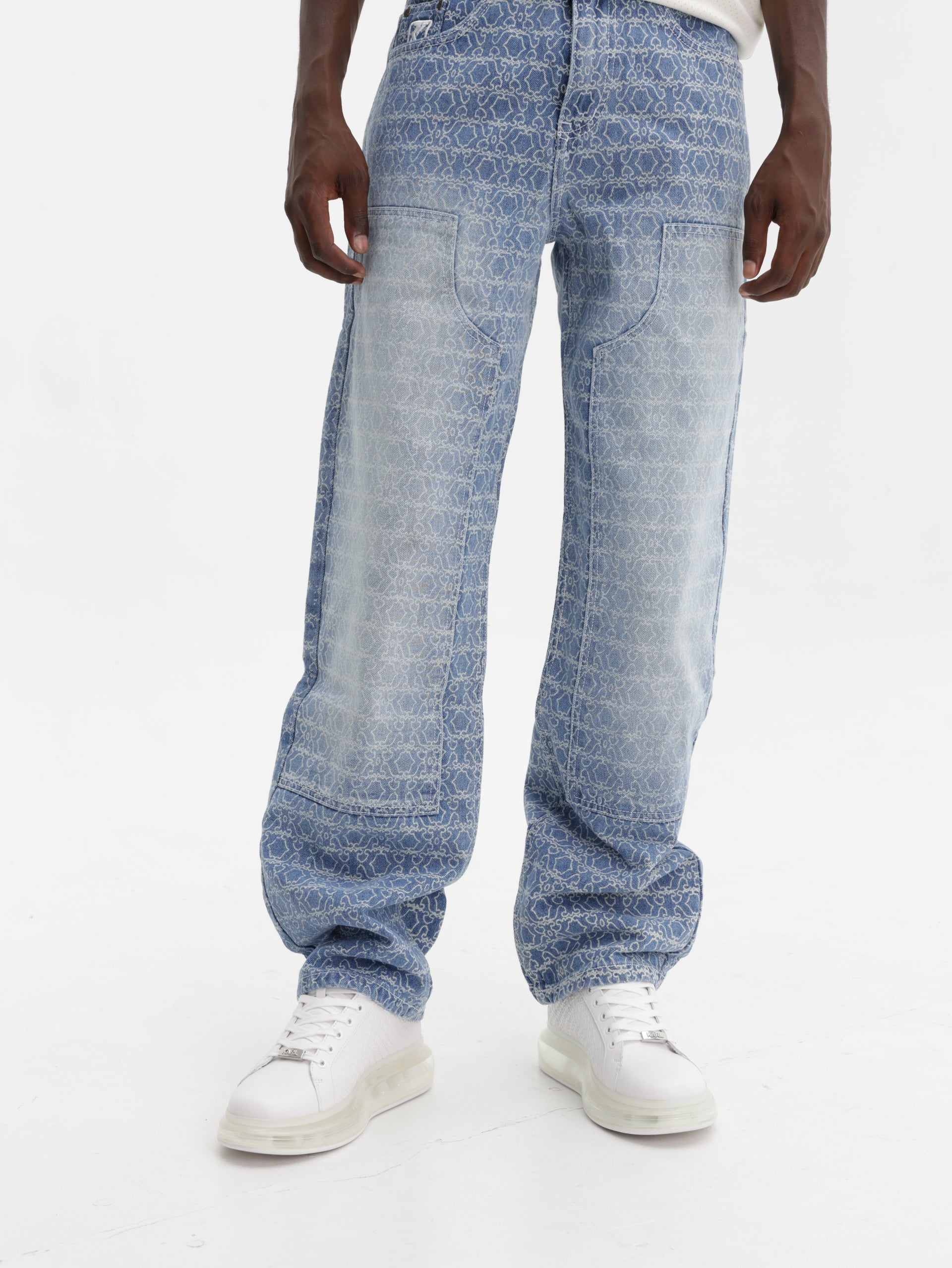Karl Kani Og K Aop Carpenter Straight Leg Jeans Blue - AL Capone Premium