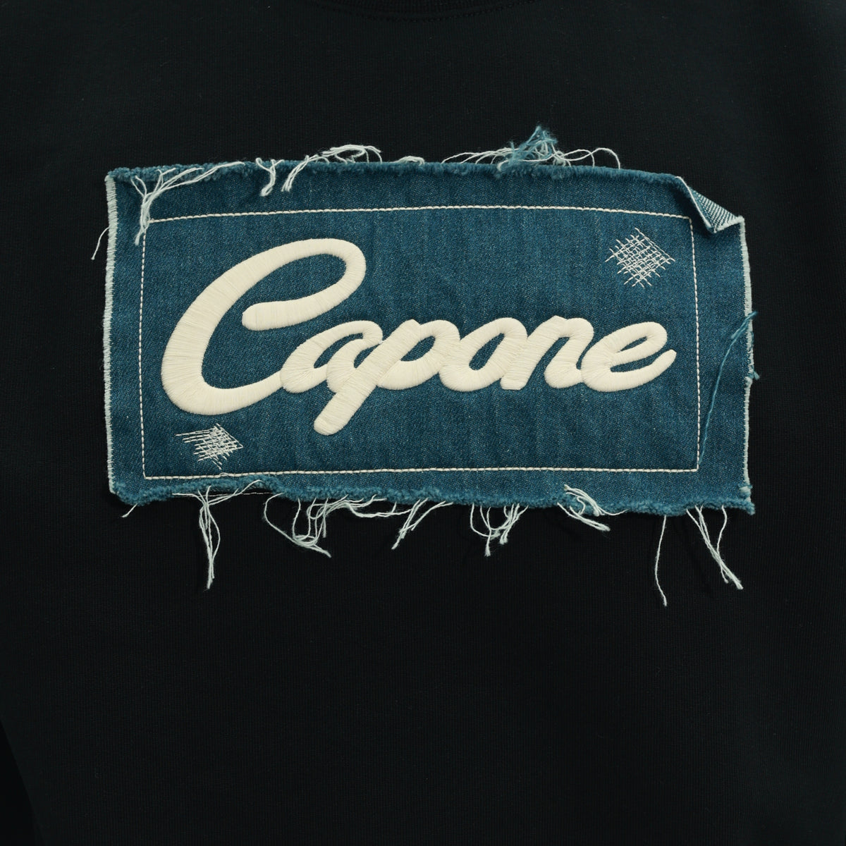 Capone Sweater Denim Patch Logo Black – AL Capone Premium