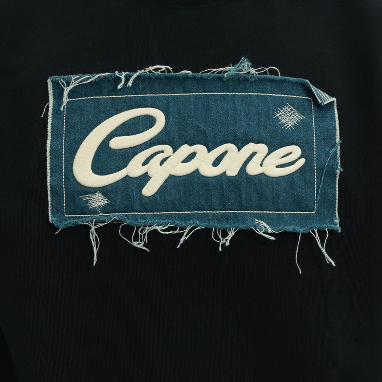 Capone Sweater Denim Patch Logo Black – AL Capone Premium