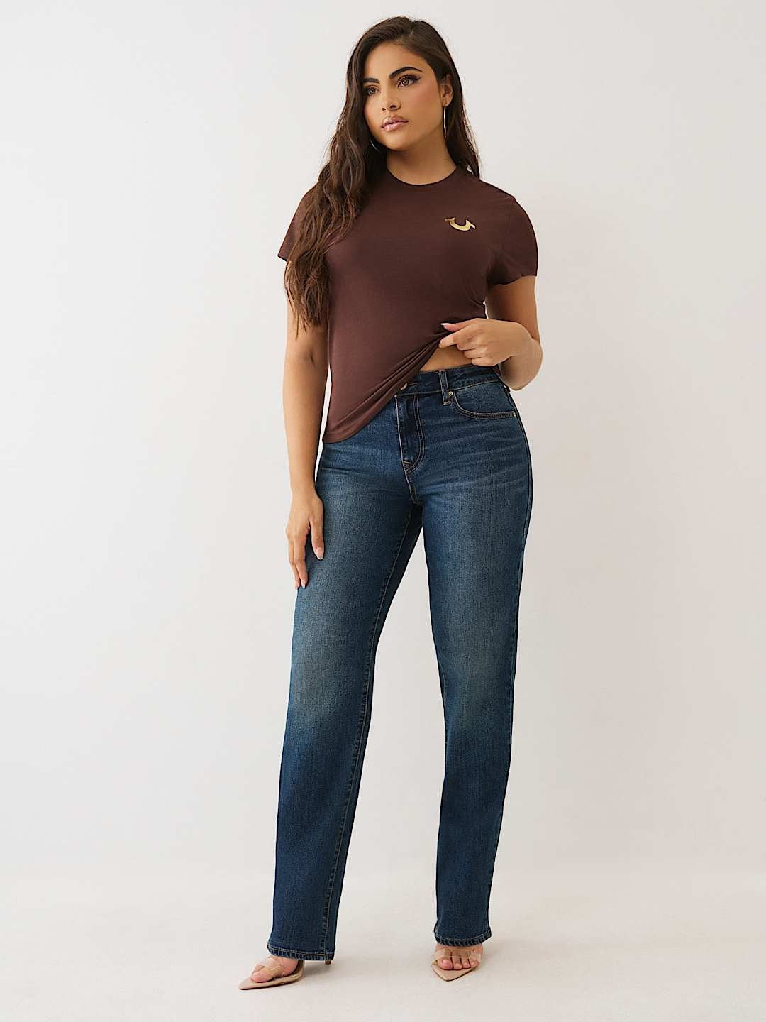 True Religion Jeans Sarah Sn High Rise Straight Medium Amber Nights ...