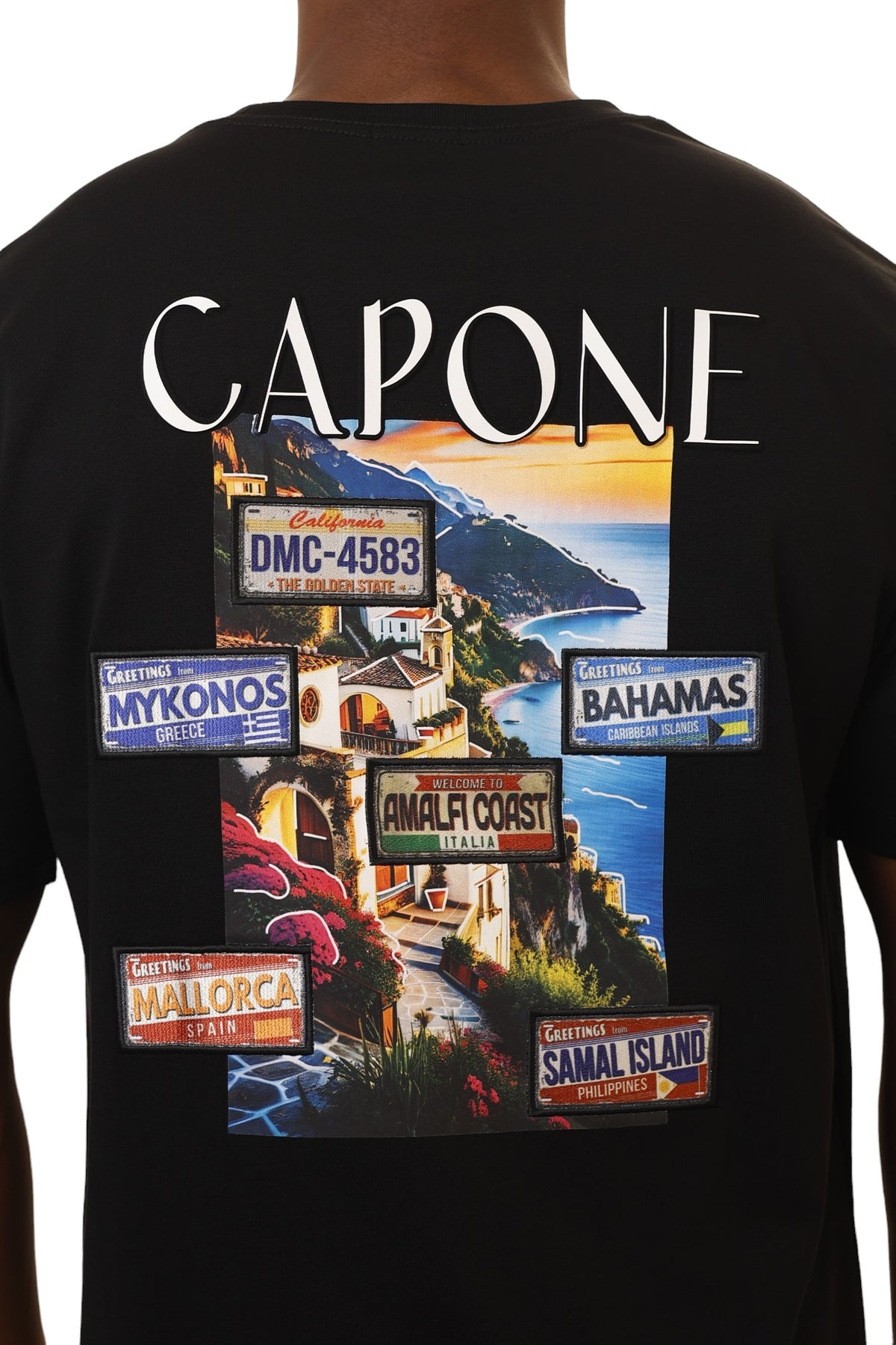 Capone T-Shirt Capone Map Embossed Black - AL Capone Premium