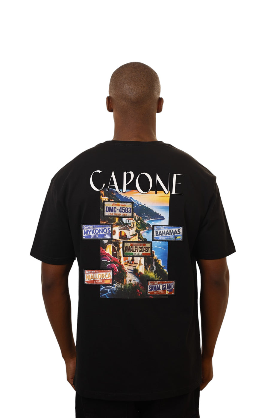Capone T-Shirt Capone Map Embossed Black - AL Capone Premium