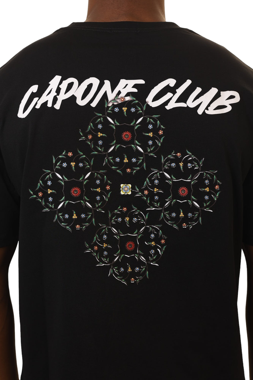 Capone T-Shirt Capone Club Flower Black - AL Capone Premium