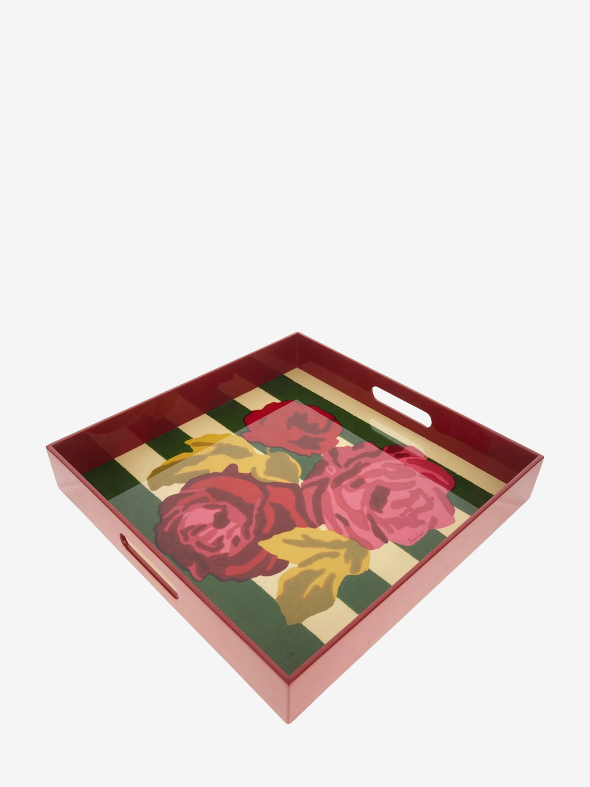 Lisa Corti Tray 40.5X40.5 Nizam Stripes Green-Natural 40.5X40.5 - AL ...