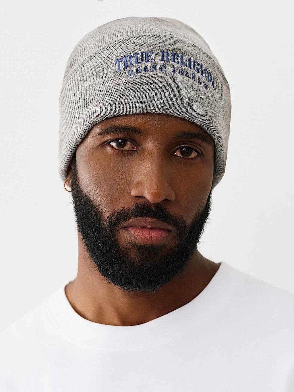 True Religion Arch Logo Beanie Heather Grey - AL Capone Premium