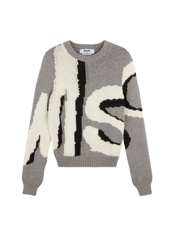 Msgm Sweater Slim Logo Grey – AL Capone Premium